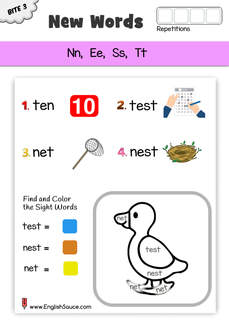 Worksheets - Beginner and Phonics - EnglishSauce