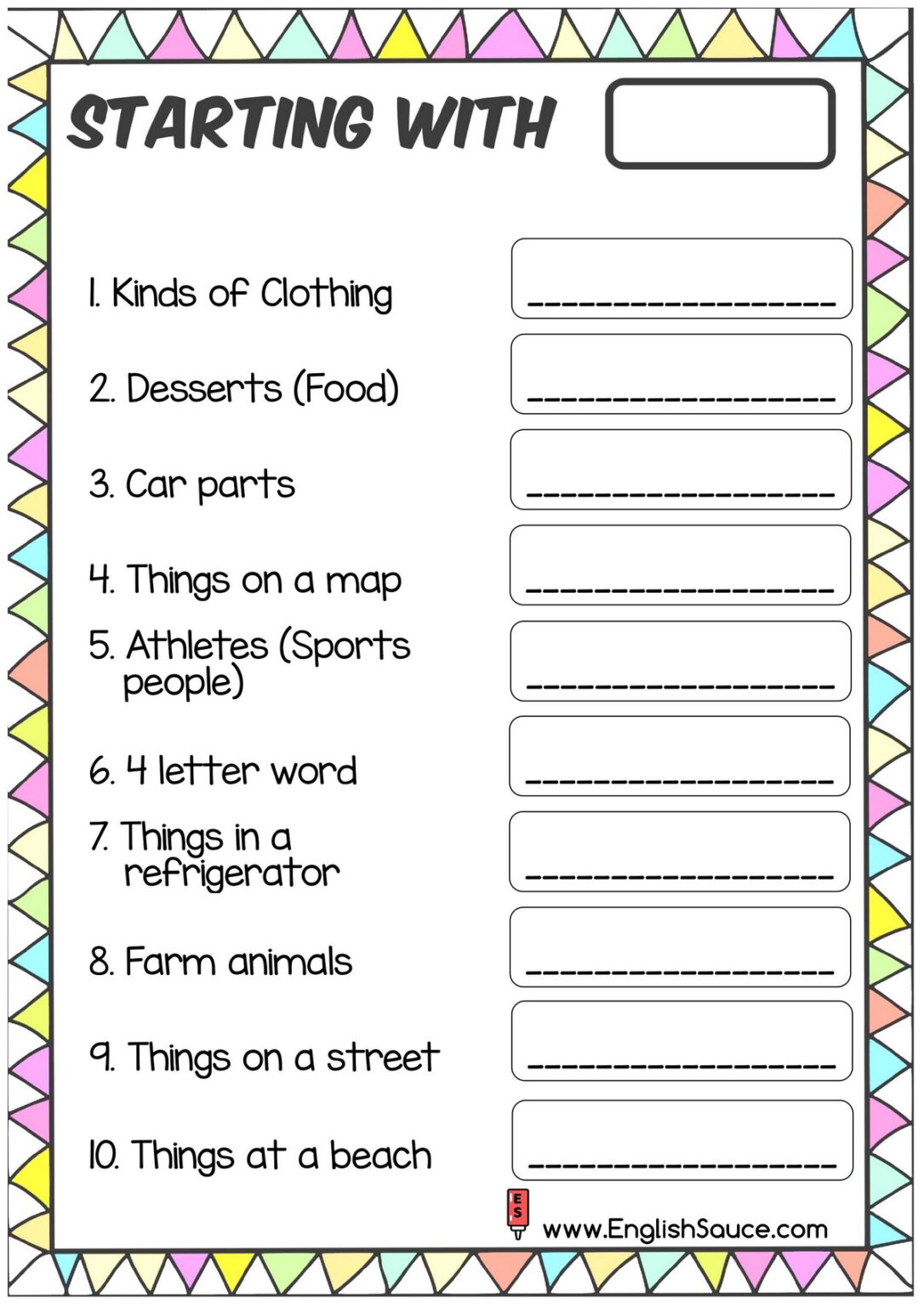 Worksheets - Vocabulary - EnglishSauce